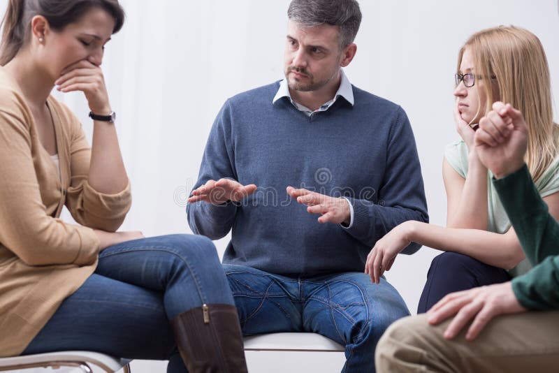 Group Therapy Session Can Help Express Emotions Stock Image - Image of ...
