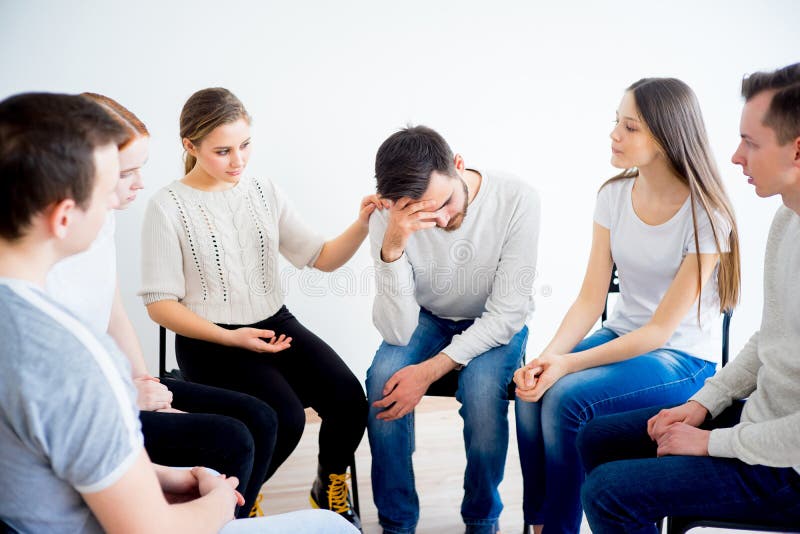 Group therapy in session stock image. Image of addiction - 92391573