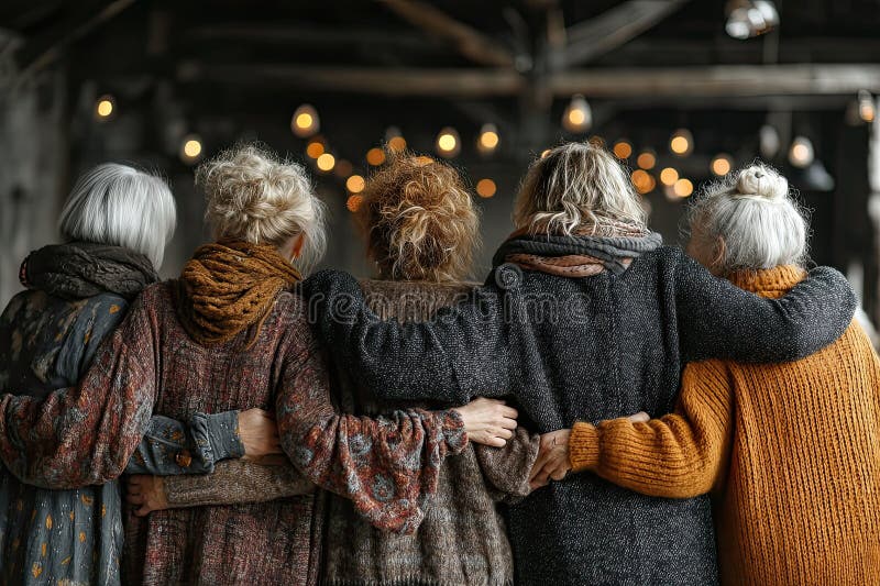 Group Therapy Support People Hug Supporting Each Other Psychological ...