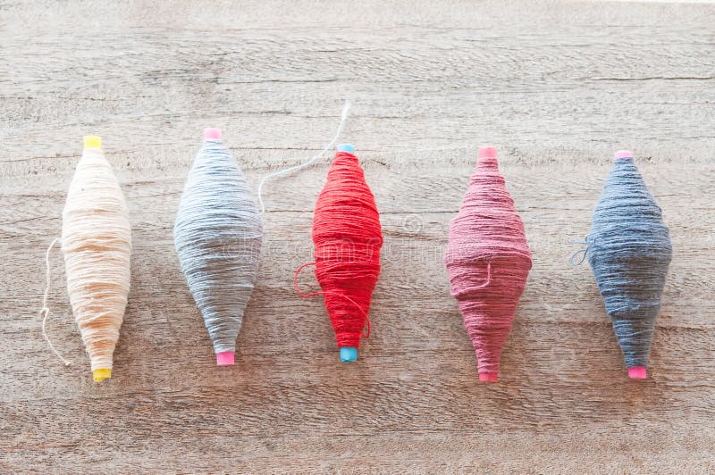 Group of Thread on Hand Weaving Cotton Stock Photo - Image of loom ...