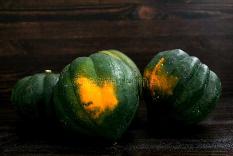 Group of Three Acorn Squash Stock Photo - Image of green, squash: 163339948