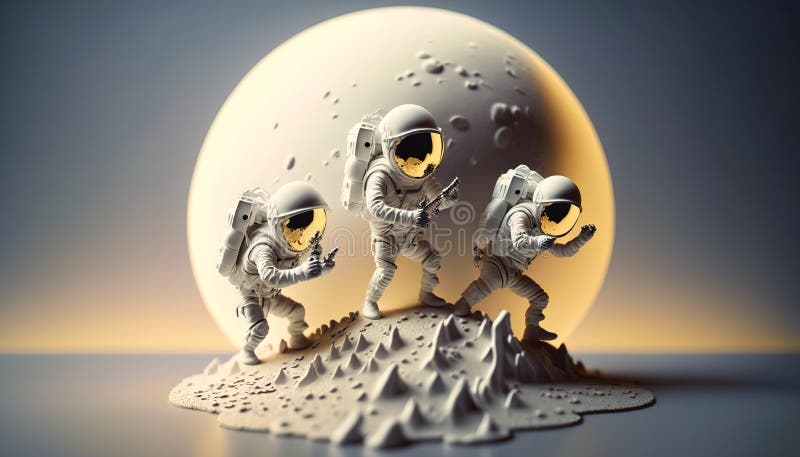 A Group of Three Astronauts Explores an Unknown Planet, Helping Each ...