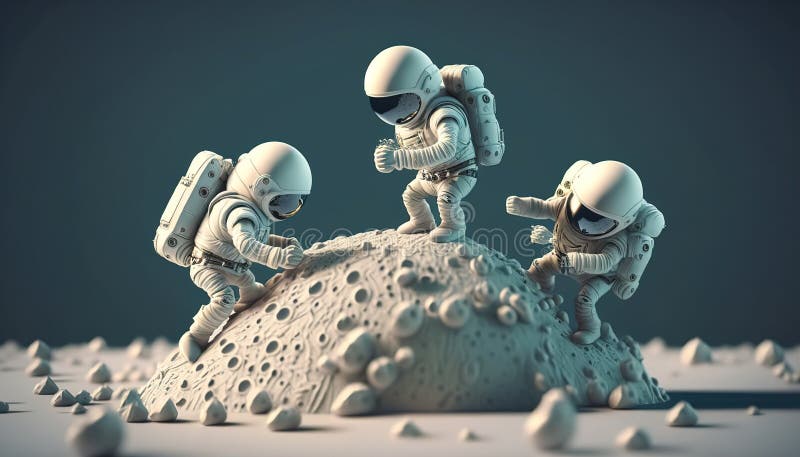 A Group of Three Astronauts Explores an Unknown Planet, Helping Each ...