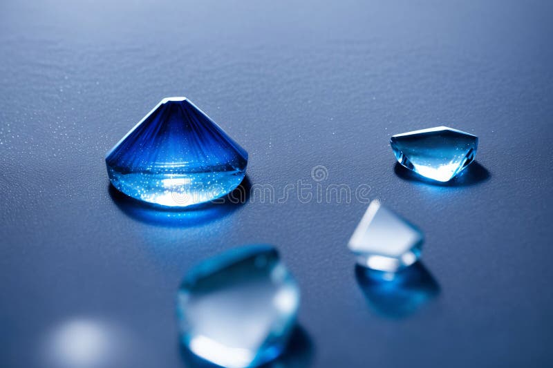 A Group of Three Blue Diamonds Sitting on Top of a Table. Generative AI ...