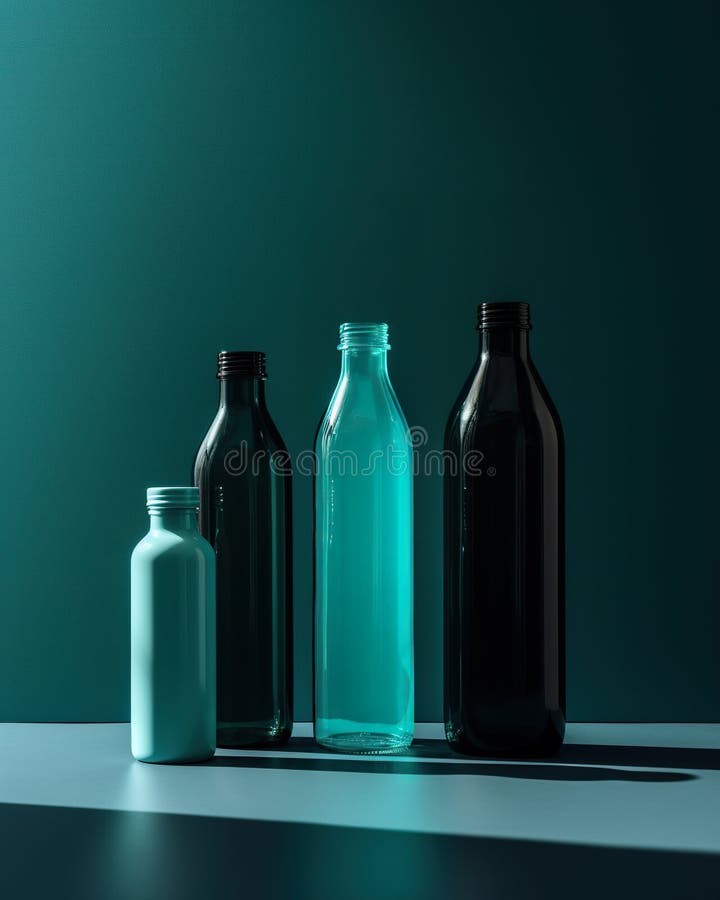 A Group of Three Bottles Sitting on Top of a Table. AI Generative Image ...