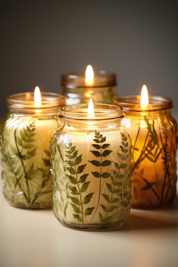 A Group of Three Candles Sitting on Top of a Table. Generative AI Image ...