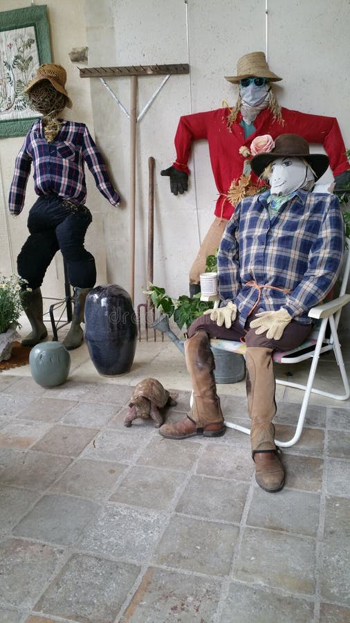Scarecrow Figures Arranged In Indoor Setting Stock Photo - Image of ...