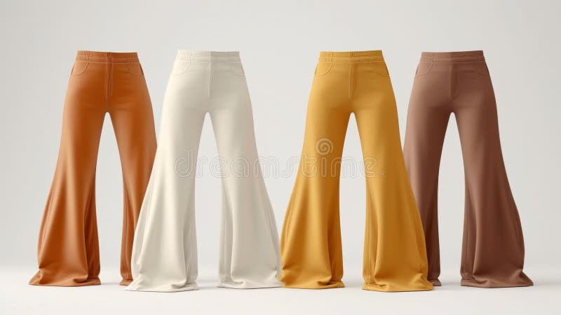 A Group of Three Different Colored Pants with a White Background, AI ...