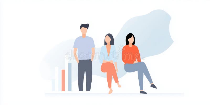 Group of Three Diverse Individuals Sitting Together with a Background ...