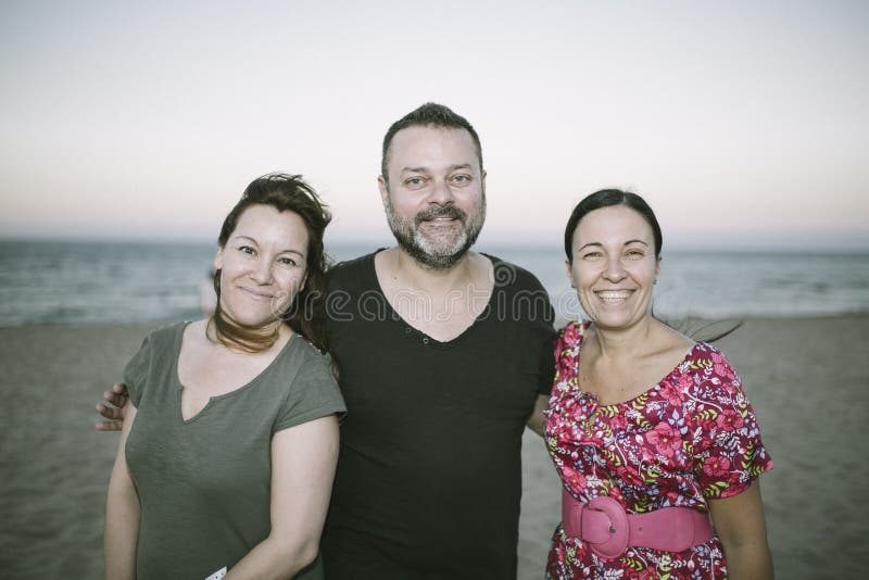 Group of Three Friend on the Beach Stock Photo - Image of friendship ...