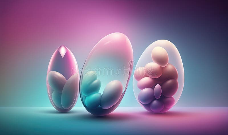 A Group of Three Glass Objects Sitting on Top of a Table in Front of a ...