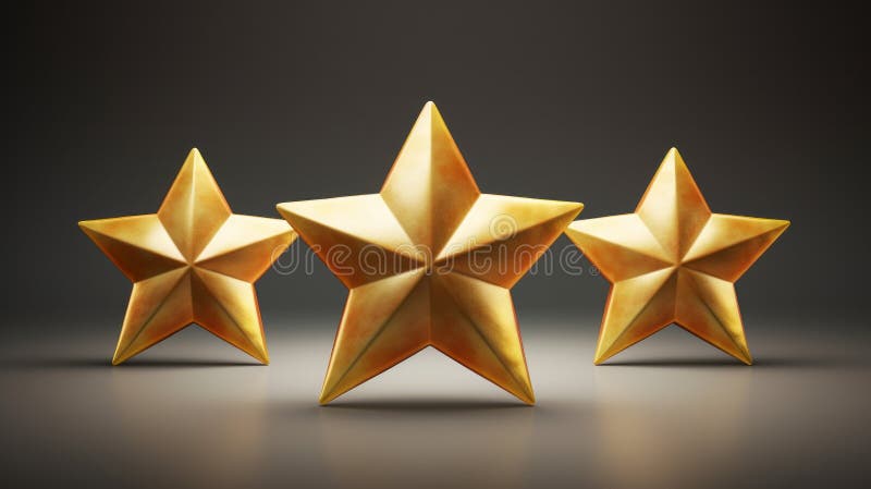 A Group of Three Gold Stars Sitting Next To Each Other Stock Image ...