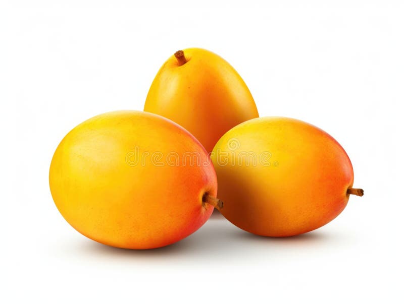 A Group of Three Mangos Sitting on Top of Each Other Stock Photo ...