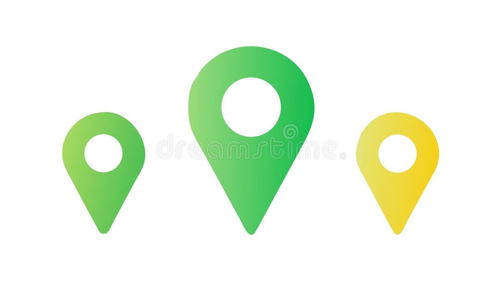 Group of Three Map Location Pins Icon, for Multiple Points, Vector ...