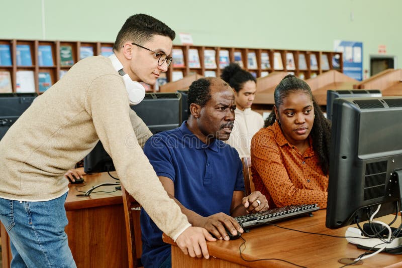 Students Working on Computer Stock Photo - Image of modern, refugee ...