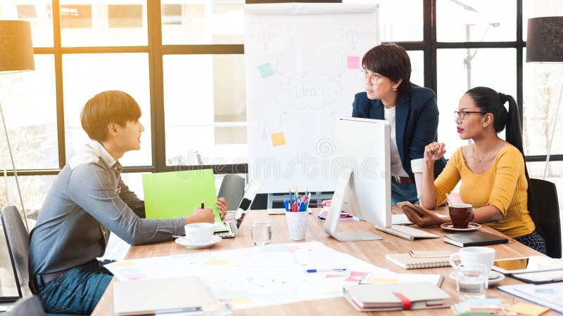 Group of Three Multi Generation of Creative Work Place, Modern S Stock ...