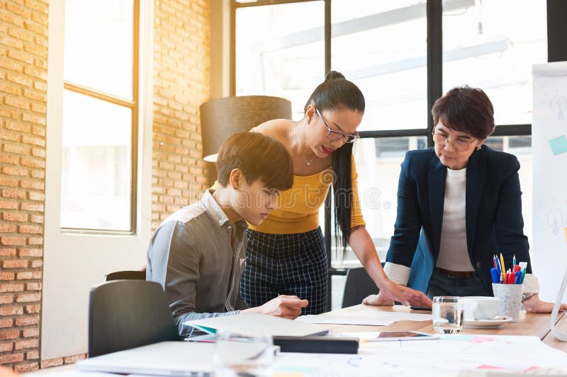 Group of Three Multi Generation of Creative Work Place, Modern S Stock ...