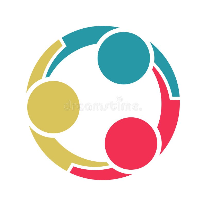 Group of Three People in a Circle.Teamwork Meeting in the Room Stock ...