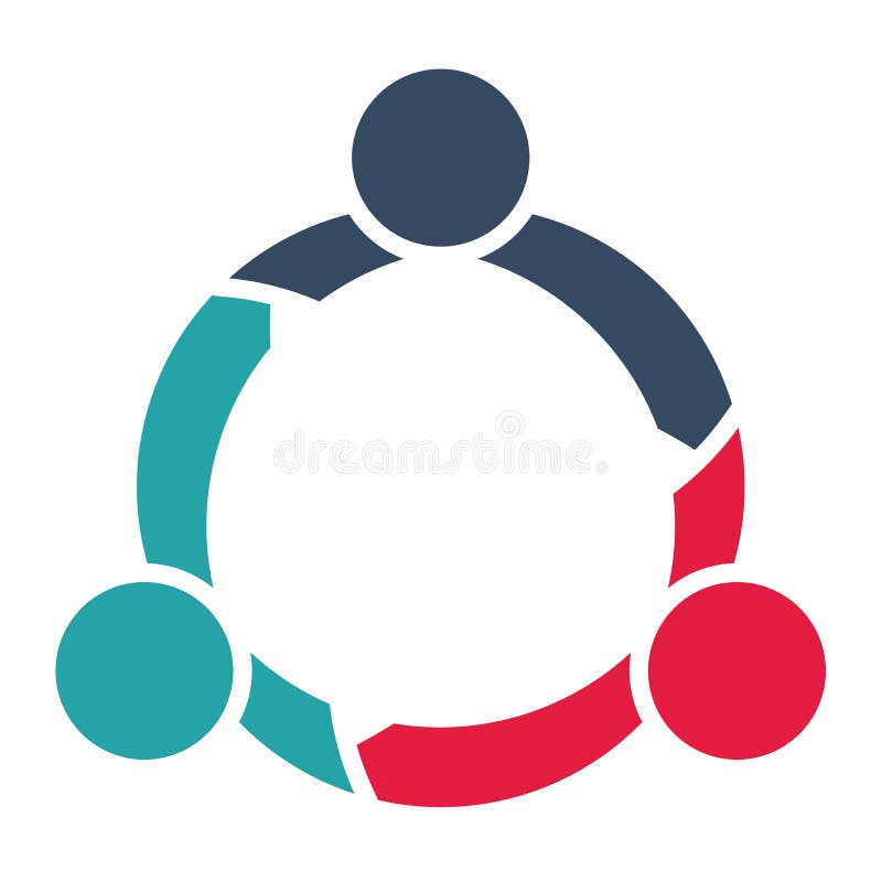 Group of Three People in a Circle.Teamwork Meeting in the Room Stock ...