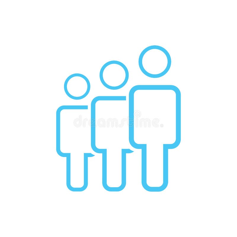 Group of Three People or Group of Users, Friends Flat and Linear Vector ...