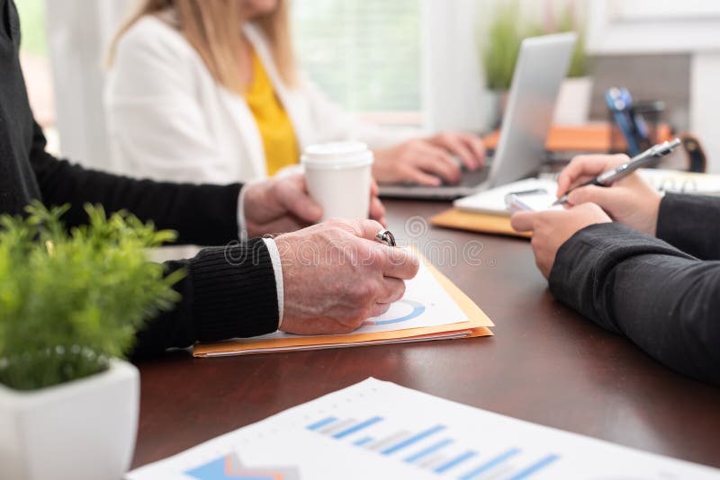 Group of Three People Working Together Stock Image - Image of business ...