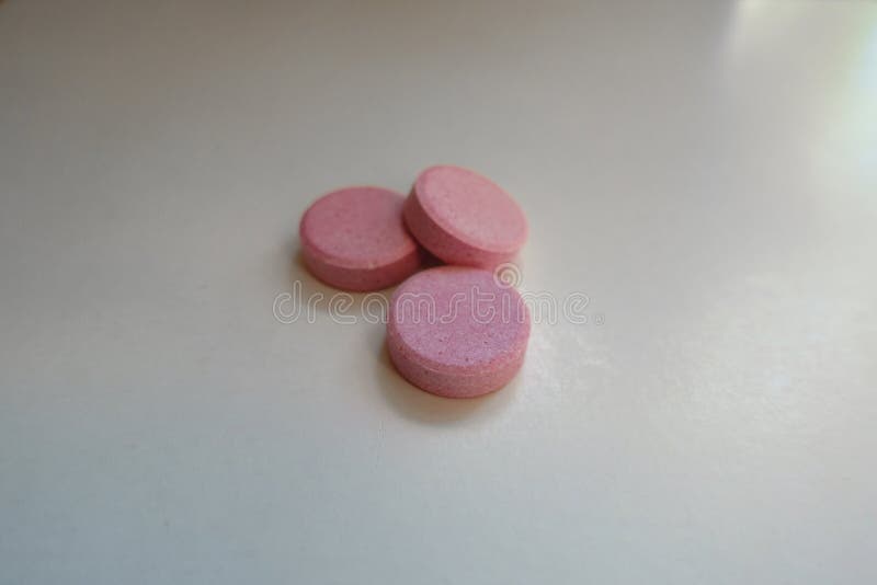 Group of Three Pink Oral Probiotic Tablets Stock Photo - Image of ...