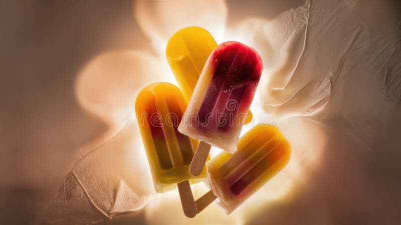 A Group of Three Popsicles with Different Colors on Them, AI Stock ...
