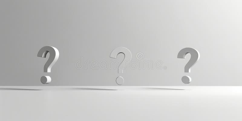 Group of Three Question Marks on a Plain White Background. Suitable for ...