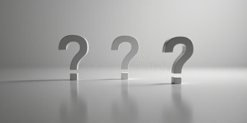 A Group of Three Question Marks on a Table. Suitable for Various ...
