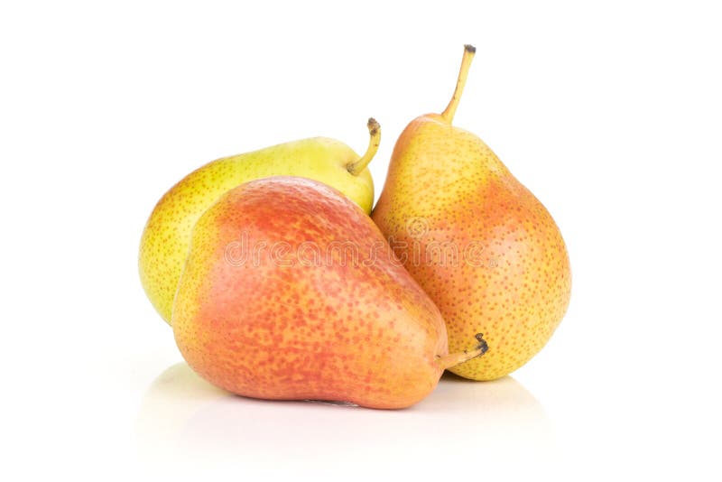 Fresh Raw Red Pear Isolated on White Stock Image - Image of group, pome ...