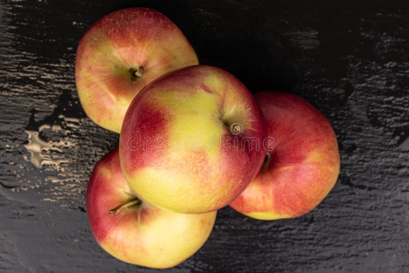 Red Jonagold Apple on Grey Stone Stock Photo - Image of diet, intense ...