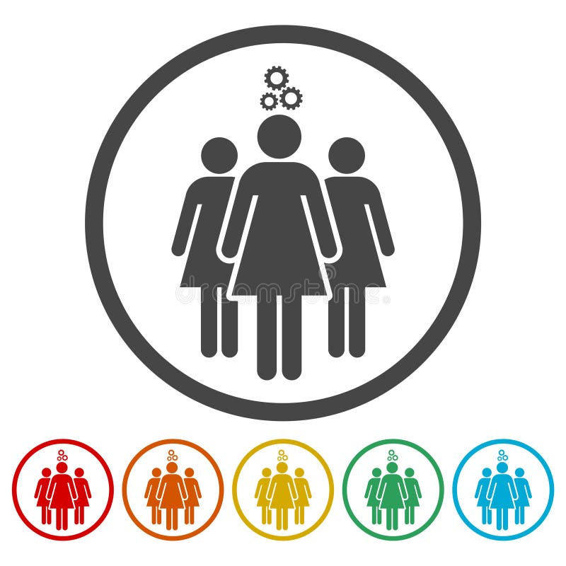 Group of three women icon stock vector. Illustration of black - 140103344