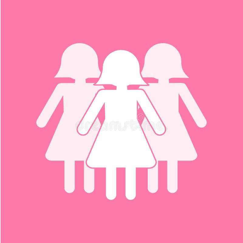 Group of Three Women Icon. Vector Illustration Stock Illustration ...