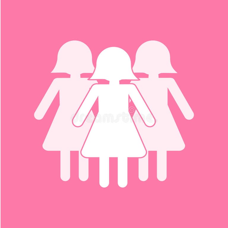 Group of Three Women Icon. Vector Illustration Stock Illustration ...