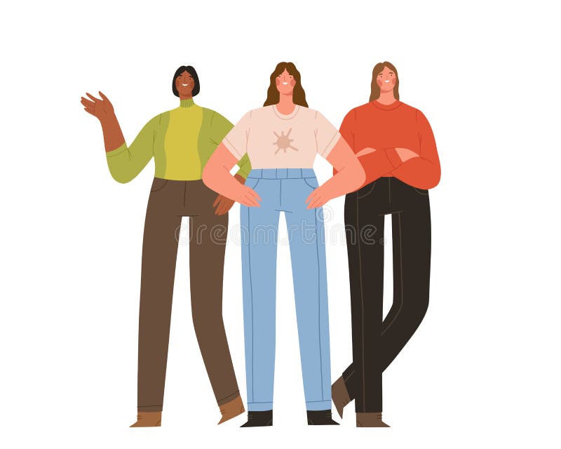 Three Women Standing Together Stock Illustrations 255 Three Women