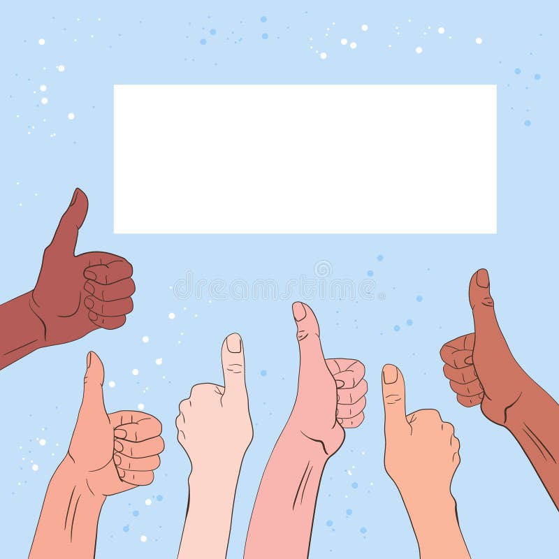 Group of Thumbs Up. Arm Says Yes. Stock Vector - Illustration of ...