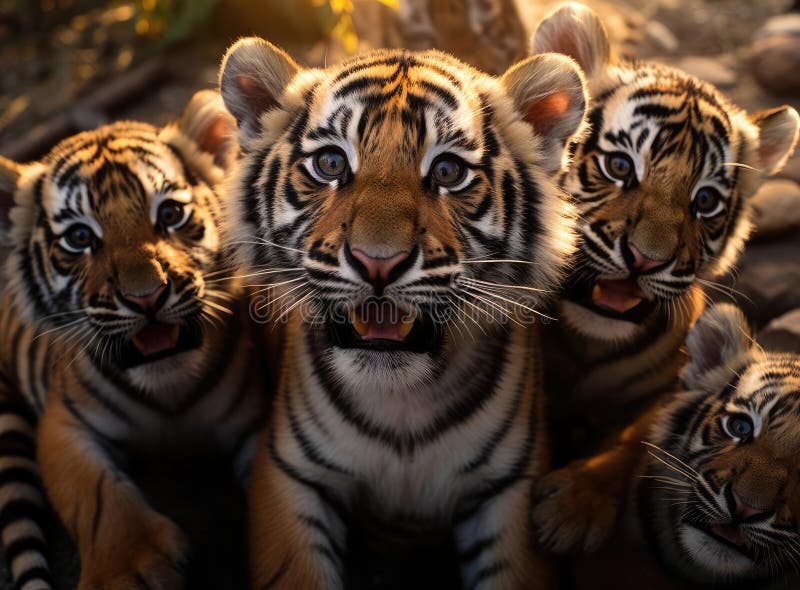 The tiger group stock image. Image of pair, solidarity - 141916637