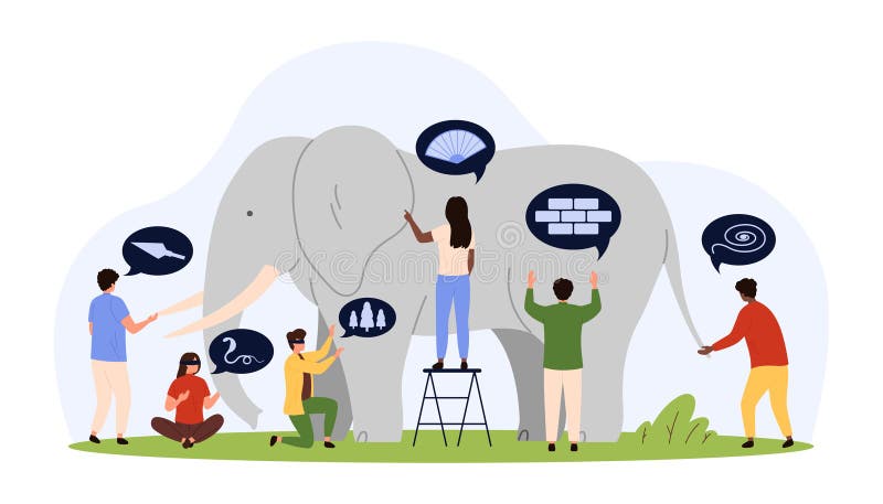 Tiny People Perception Metaphor Concept Art Stock Vector - Illustration ...