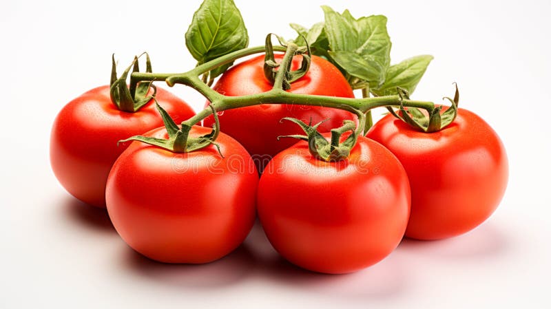 A Group Tomatoes on a White Background Stock Illustration ...