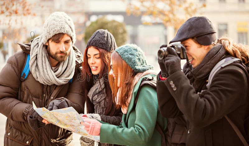 Group of Tourists Sightseeing City Stock Image - Image of city ...