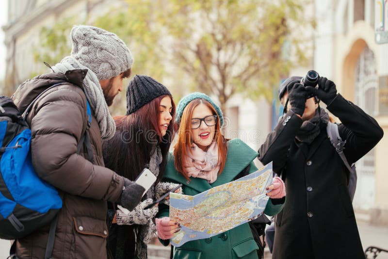 Group of Tourists Sightseeing City Stock Photo - Image of journey ...