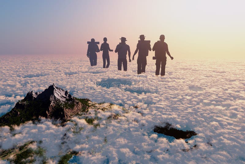 A group of tourists stock illustration. Illustration of healthy - 34684219