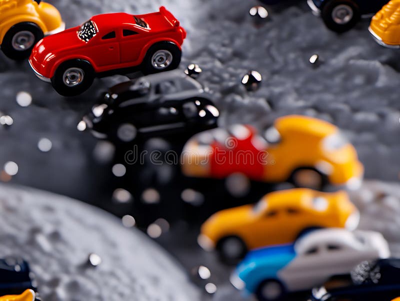 A Group of Toy Cars Sitting on Top of a Table Stock Image - Image of ...