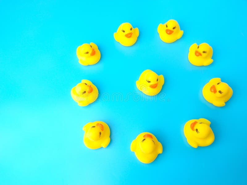 Group of Toy Ducks with Leadder Stock Photo - Image of relationship ...
