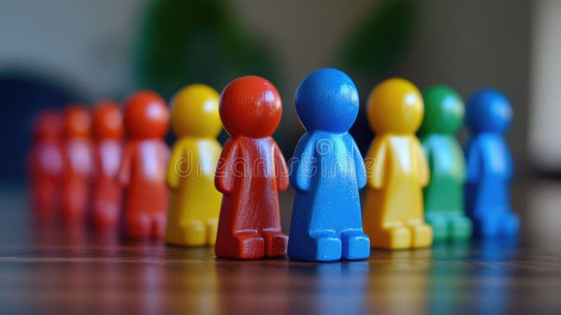A Group of Toy People Standing Together Stock Photo - Image of vintage ...