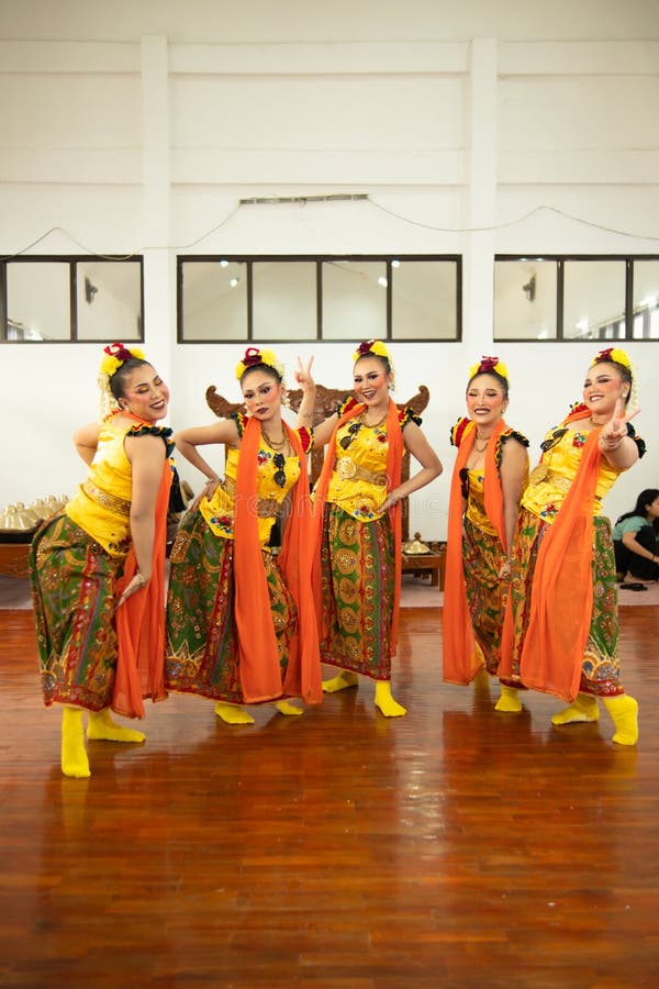 A Group of Traditional Javanese Dancers Having Fun with Their Friends ...
