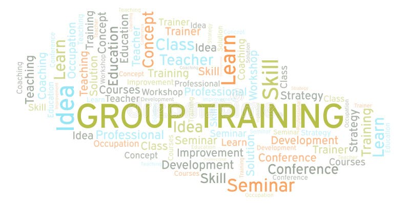 Group Training word cloud. stock illustration. Illustration of skill ...