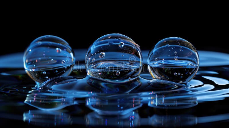 Group of Transparent Glass Spheres Arranged on a Flat Surface Stock ...