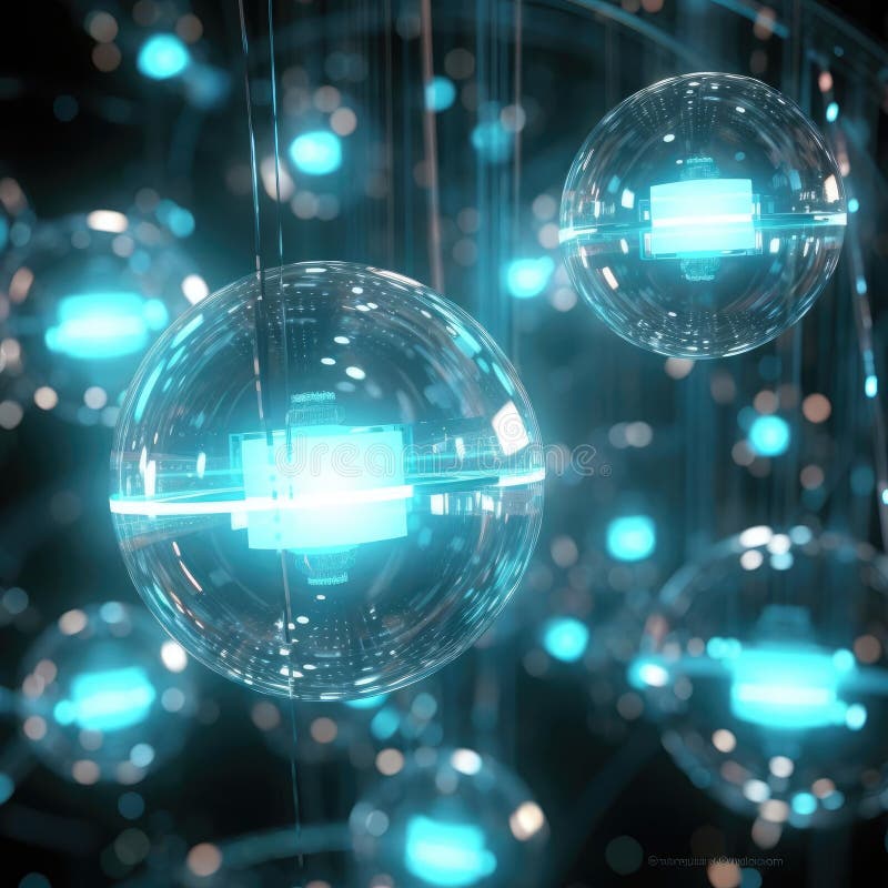 A Group of Transparent Spheres in the Air Stock Illustration ...