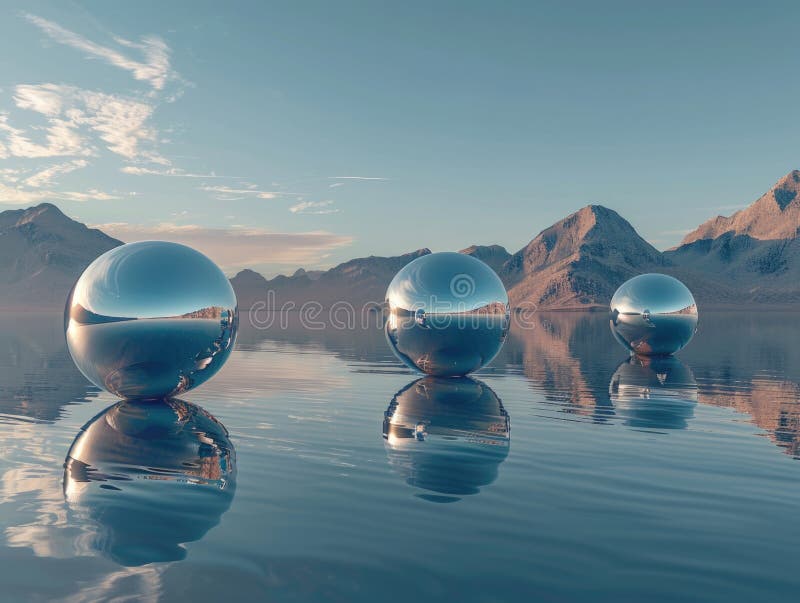 Spheres on Water stock illustration. Illustration of devices - 376077263